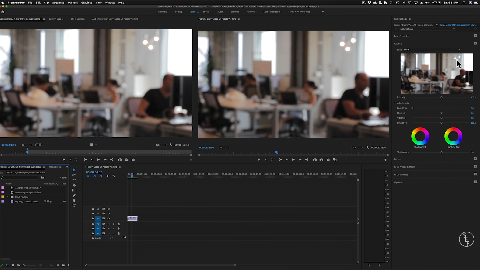 How To Setup Custom Workspaces In Premiere Pro – Scott Edward Fowler